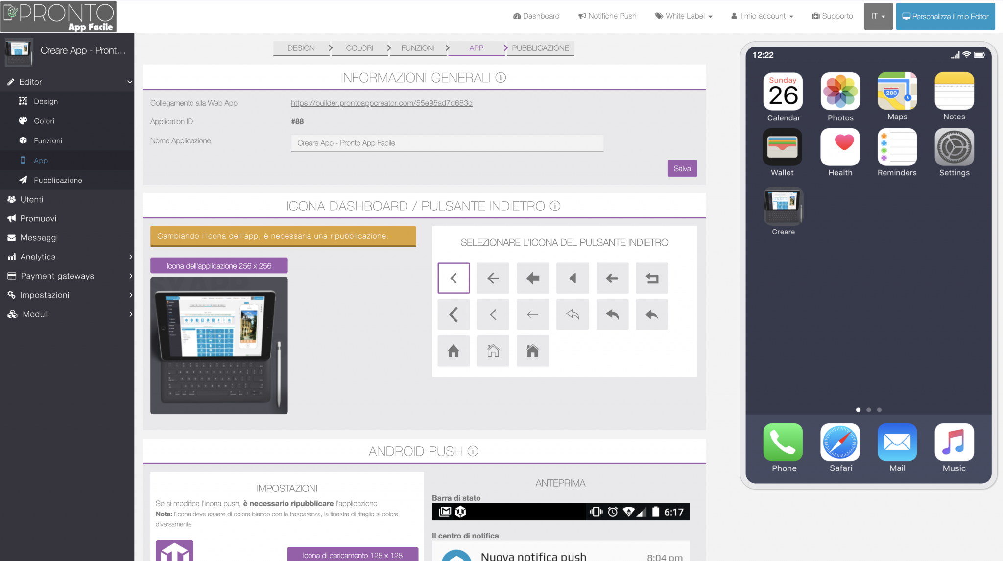 Pronto App Facile - Creare Un' App Gratis è Facile, Prova Ora!